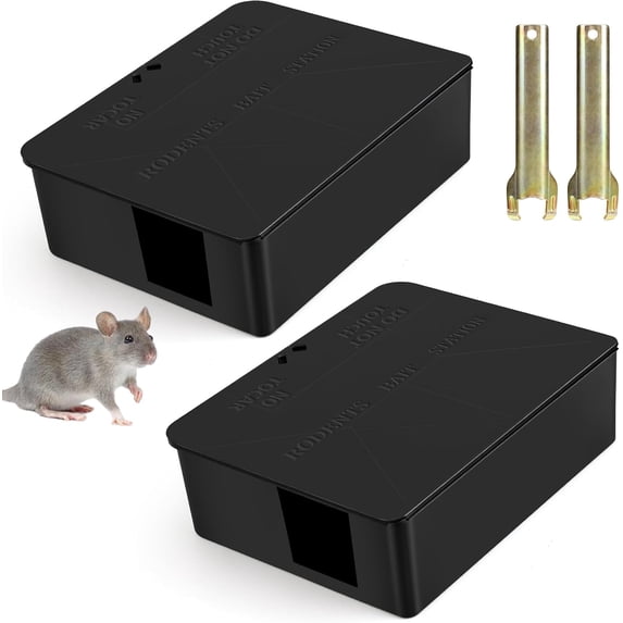 2 Pack Rat Bait Station Traps - Reusable Rodent Stations for Indoor ...
