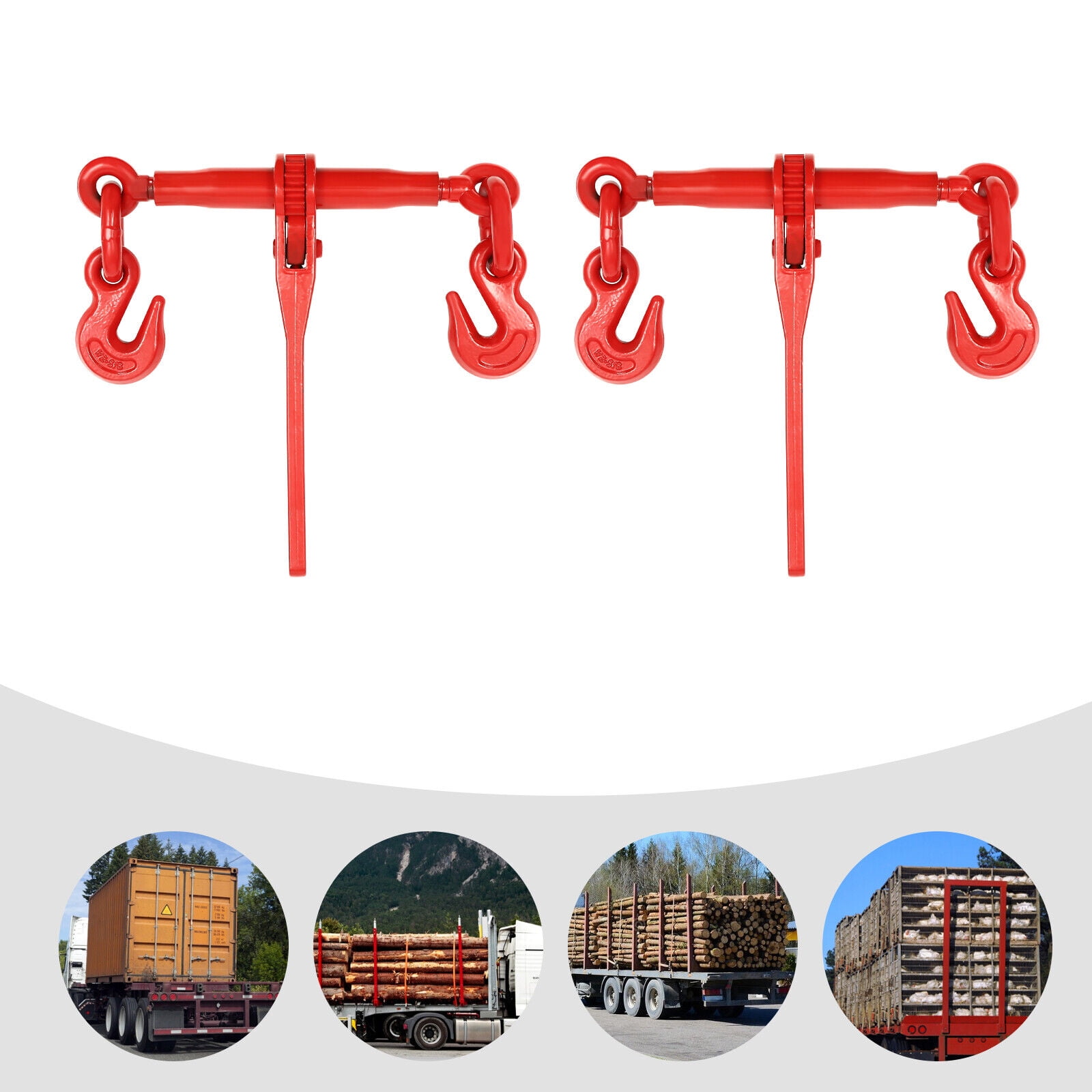 2 Pack Ratchet Chain Binder 1/2 to 5/8 Inch, Heavy Duty Ratchet Boomer ...