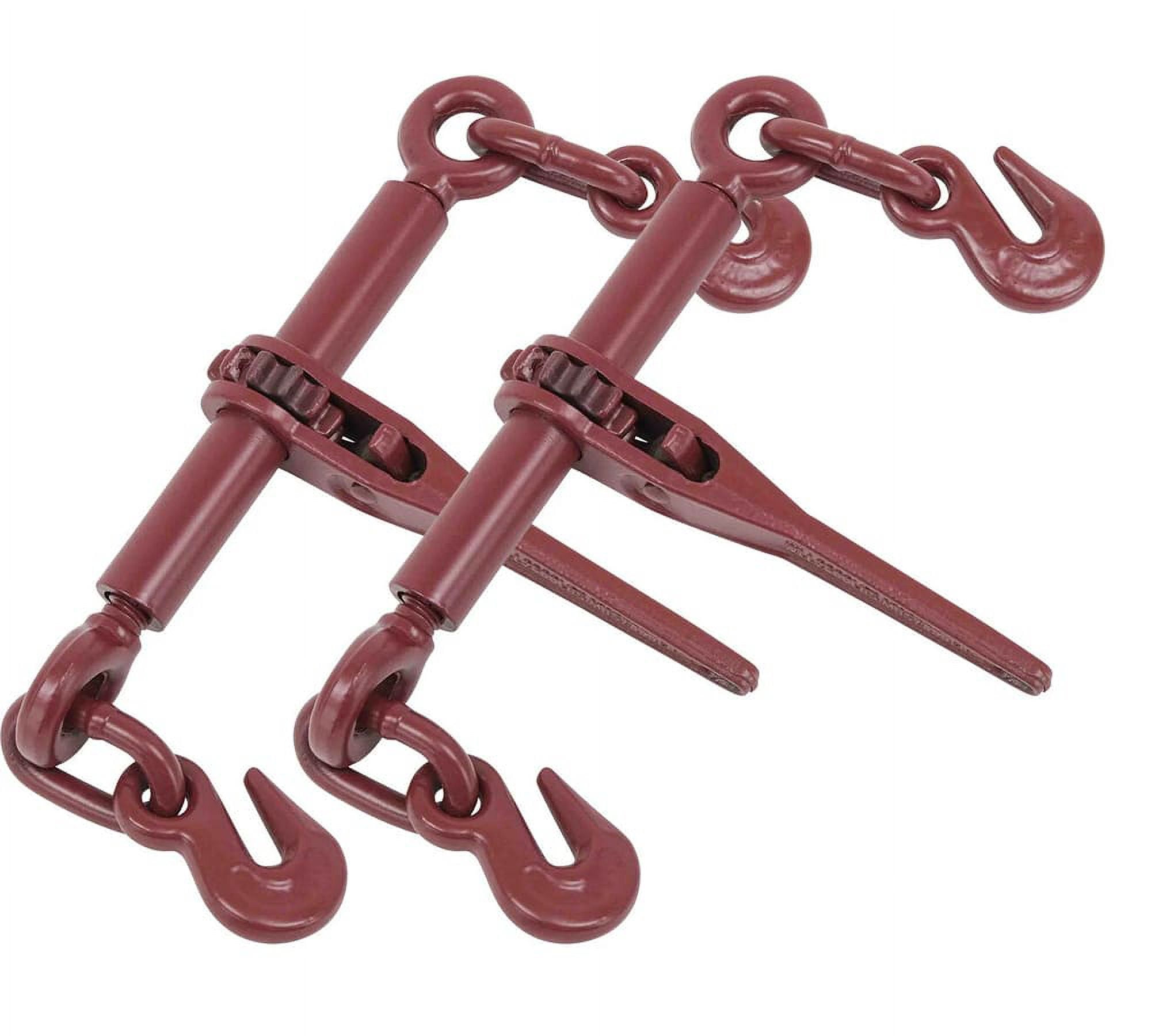 (2 Pack) Heavy Duty Ratchet Chain Binder 1/4" - 5/16" for Secure Tie ...