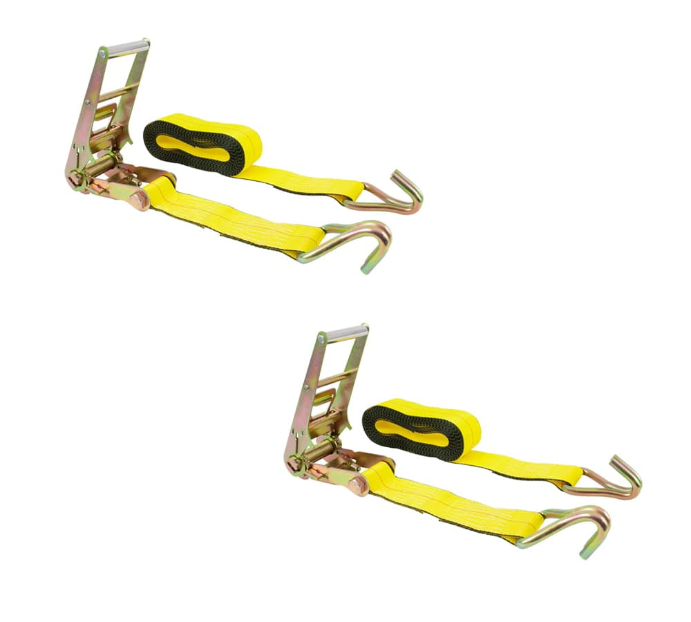 (2 Pack) Ratchet Tie-Down Straps with Wire Hook, 3" x 30' Yellow ...