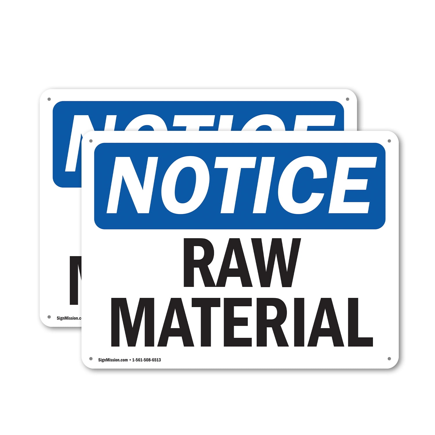 (2 Pack) Raw Material OSHA Notice Sign 10 Inch X 7 Inch Indoor ...