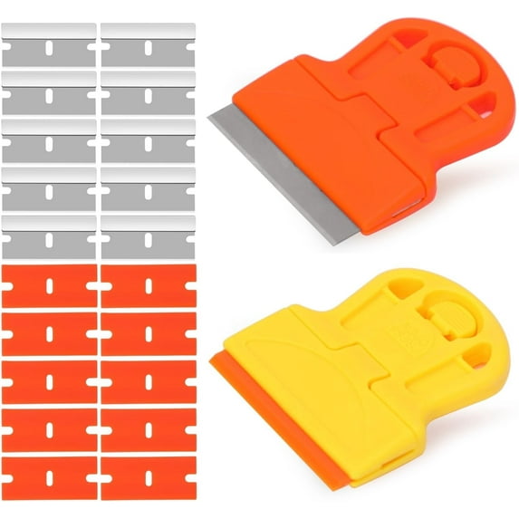 2 Pack Razor Blade Scraper Plastic Razor Blade Scraper Scraper Tool ...