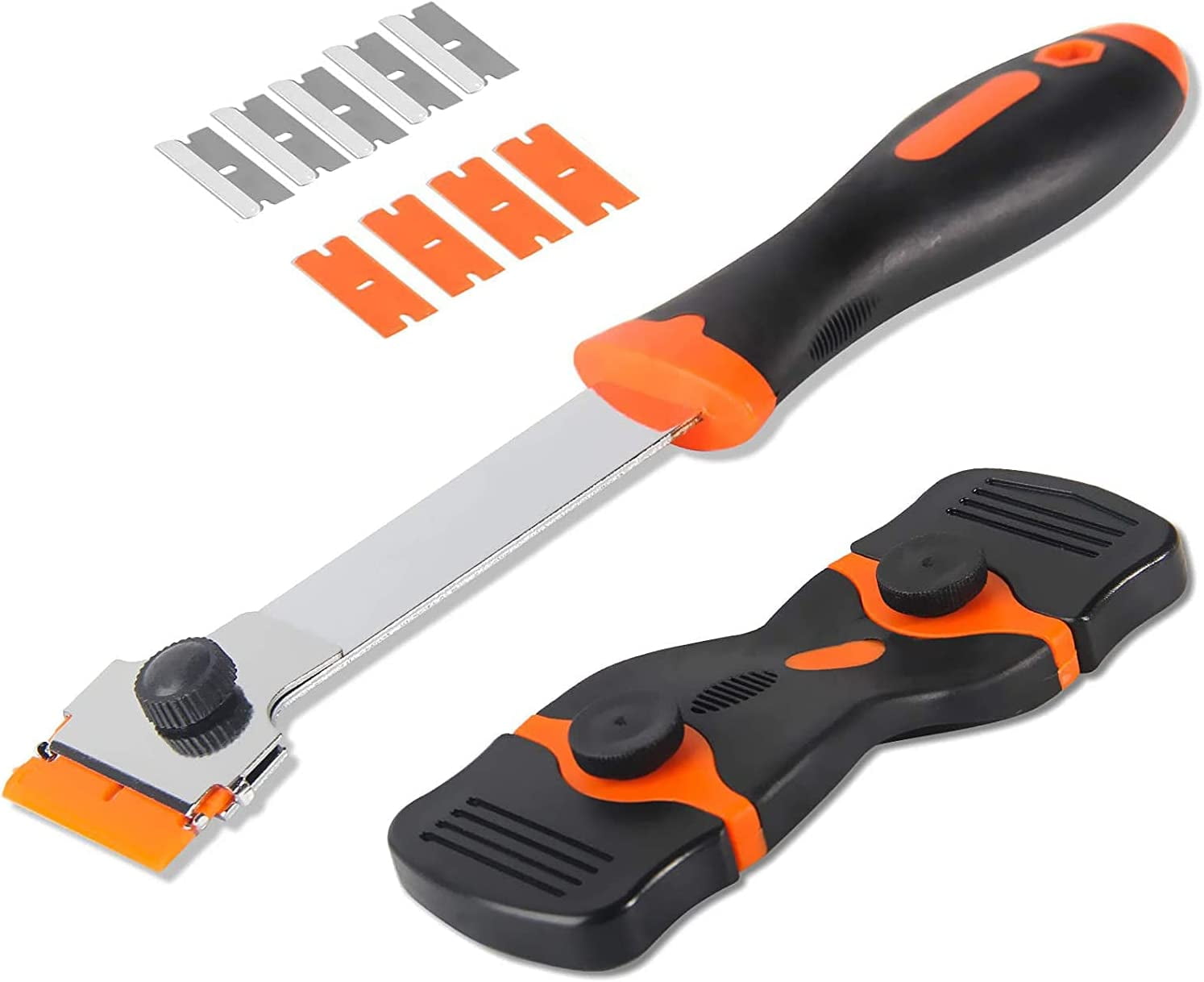 2 Pack Razor Scraper Tool Set with 5 Metal and 4 Plastic Blades for ...