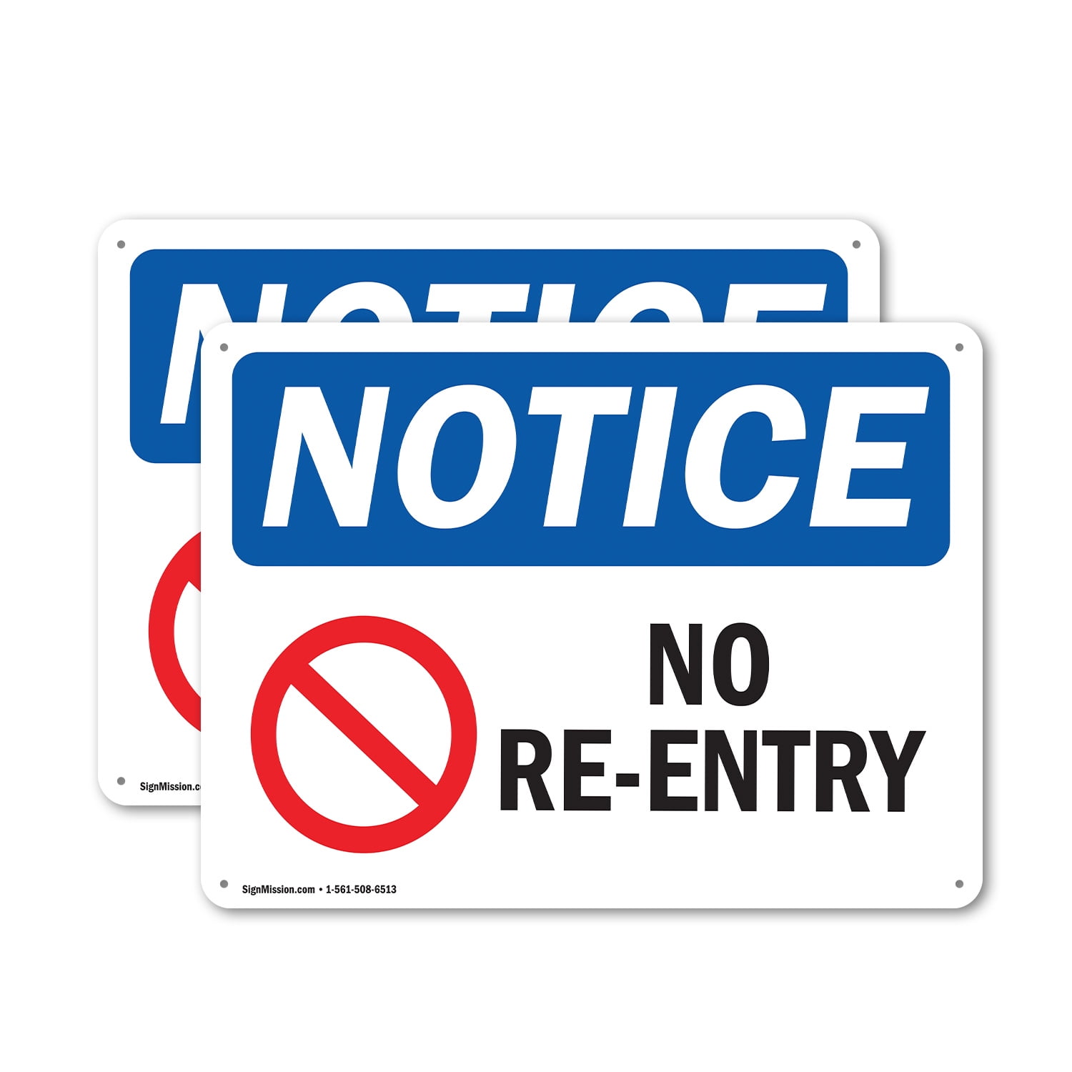 (2 Pack) No Re-Entry OSHA Notice Sign 18 Inch X 12 Inch Indoor ...