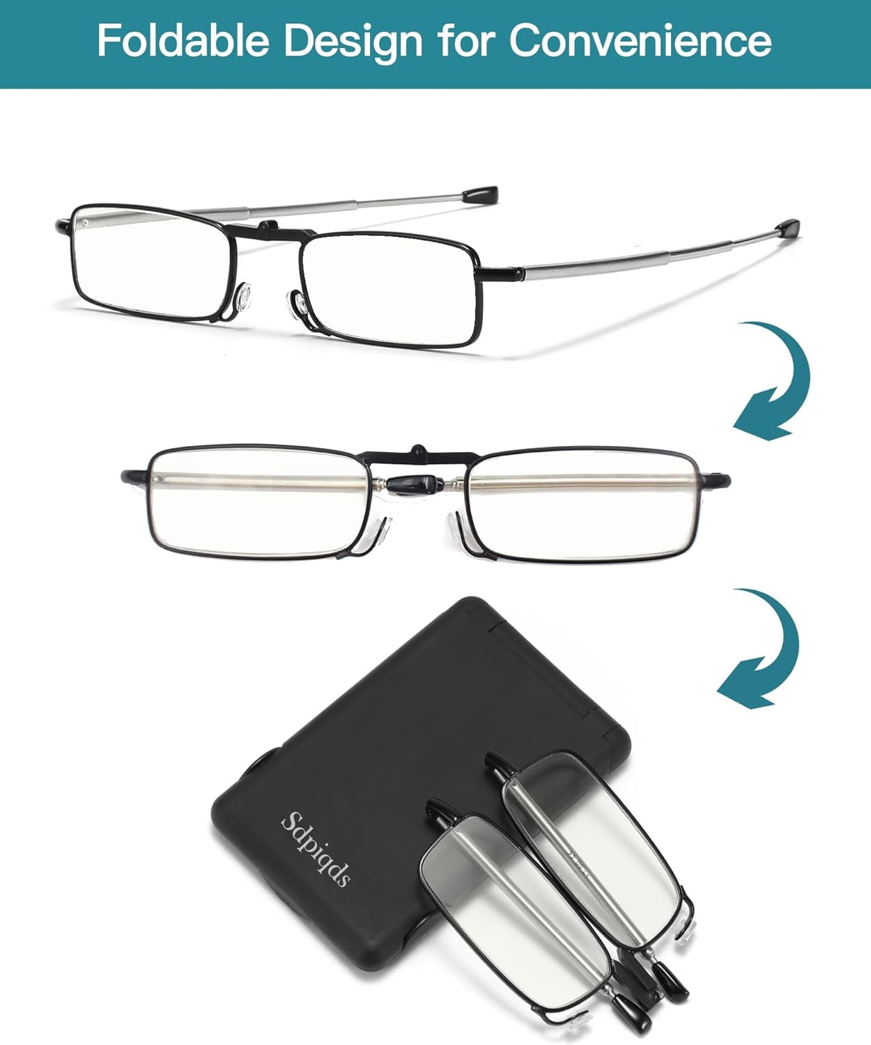 2 Pack Reading Glasses Blue Light Blocking,Folding Readers for Women ...