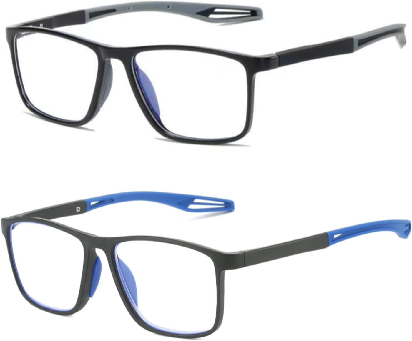 2 Pack Reading Glasses for Men, Sports Ultra-Light Blue Light Blocking ...