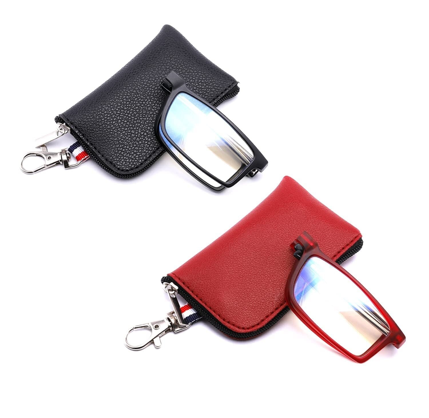 2-Pack Reading Glasses for Women Men, Keychain Bags Compact Folding ...