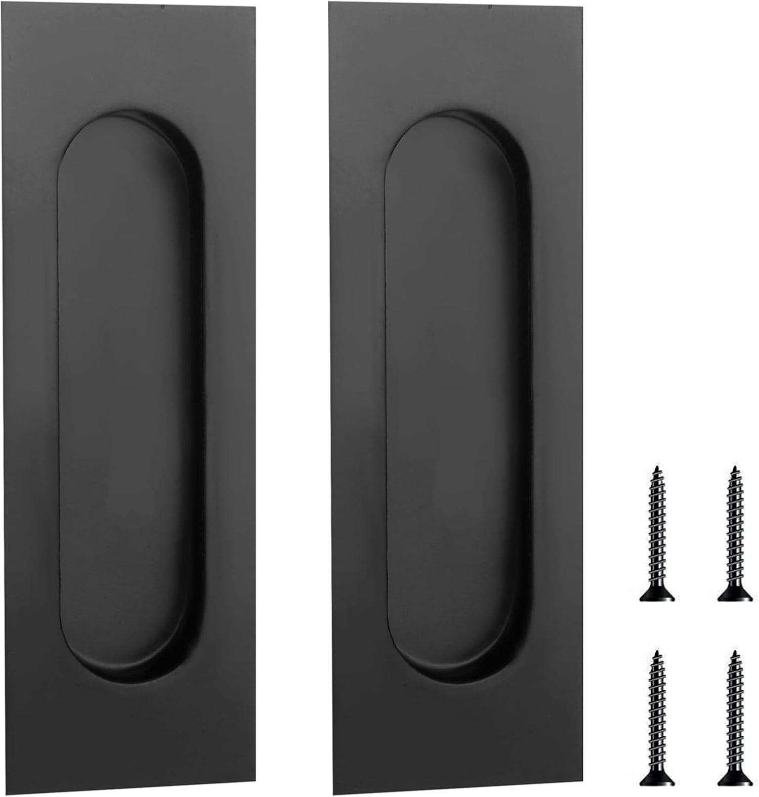 2 Pack Recessed Flush Finger Pulls,Matte Black Sliding Closet Door ...