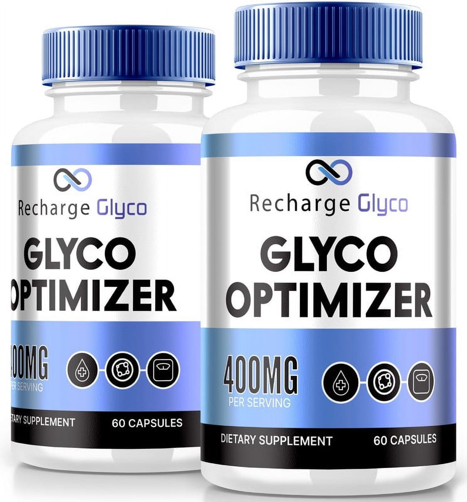(2 Pack) Recharge Glyco Optimizer, Maximum Strength Blood Flow Support, All-Natural Capsules to ...