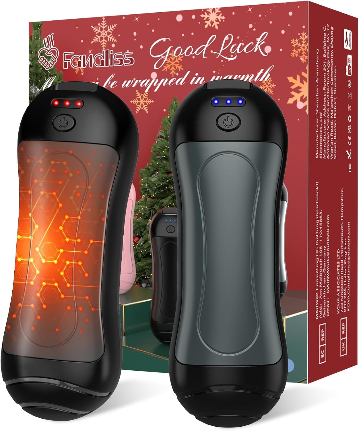 2 Pack Rechargeable Hand Warmers, 6000mAh Portable Electric Pocket ...
