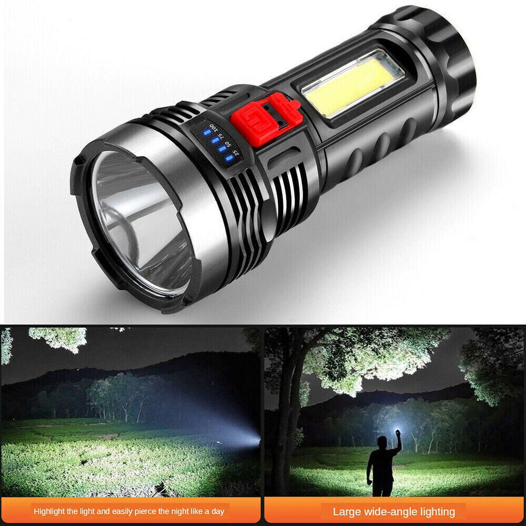 2 Pack Rechargeable LED Flashlight Torch Tactical USB Rechargeable ...