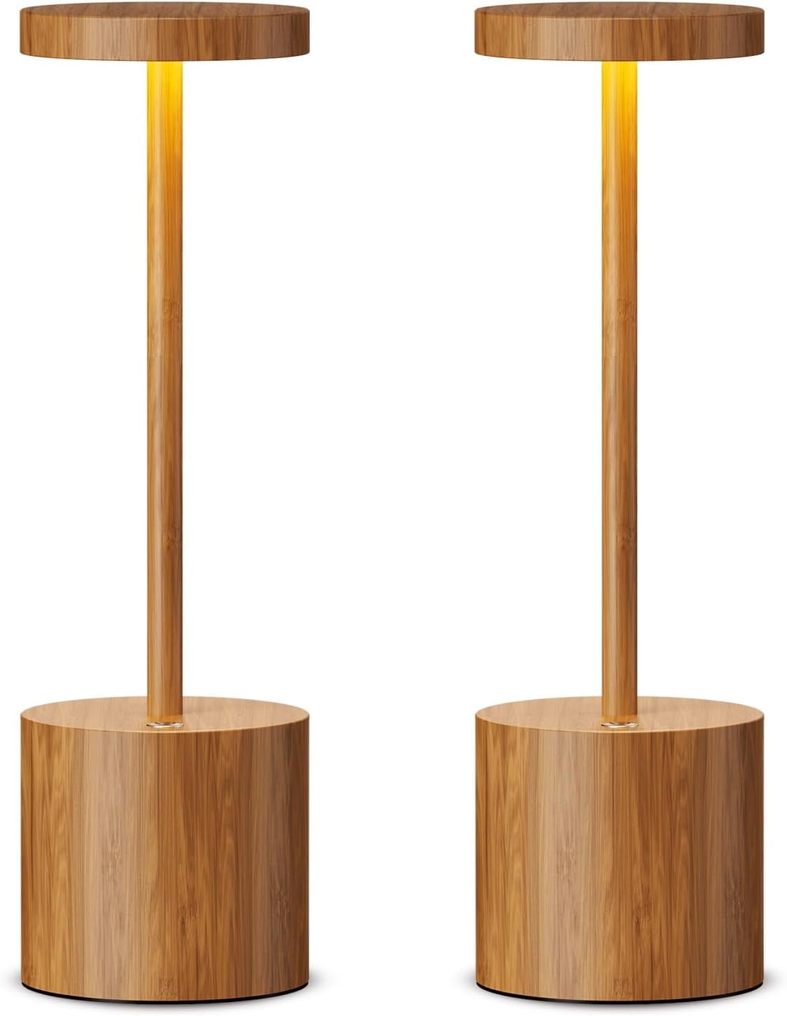 2-Pack Rechargeable LED Table Lamps - 5000mAh Battery with Dimmable ...