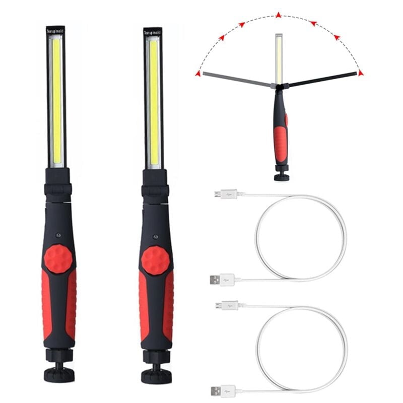 2 Pack Rechargeable LED Work Light, Magnetic Under Hood Work Light ...