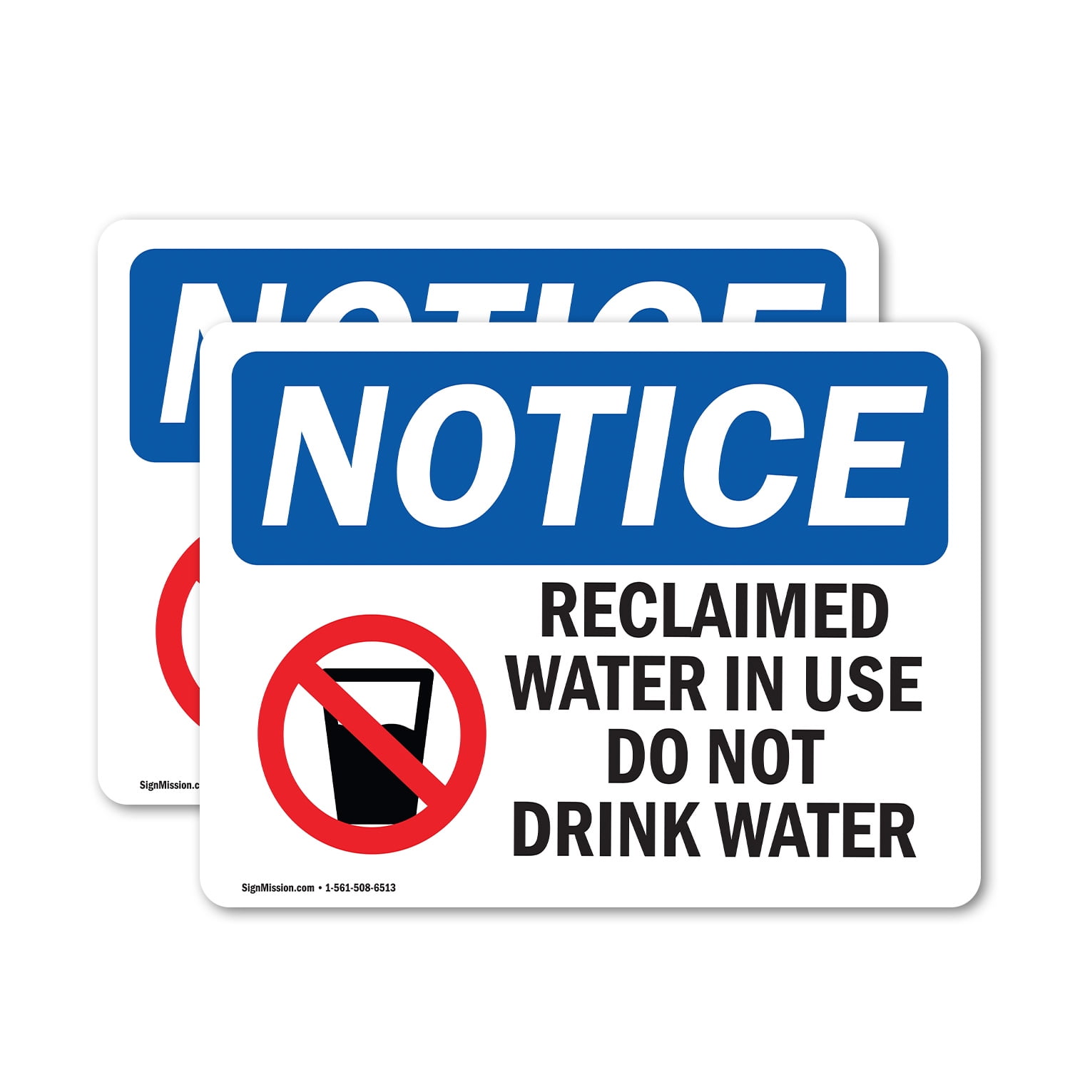 (2 Pack) Reclaimed Water In Use Do Not Sign - Walmart.com