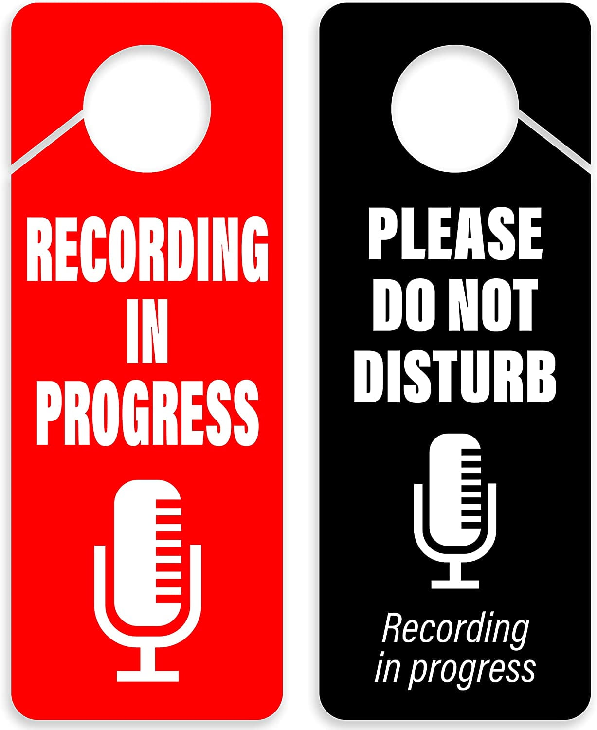 2 Pack Recording in Progress - Please Do Not Disturb Sign, Door Knob ...