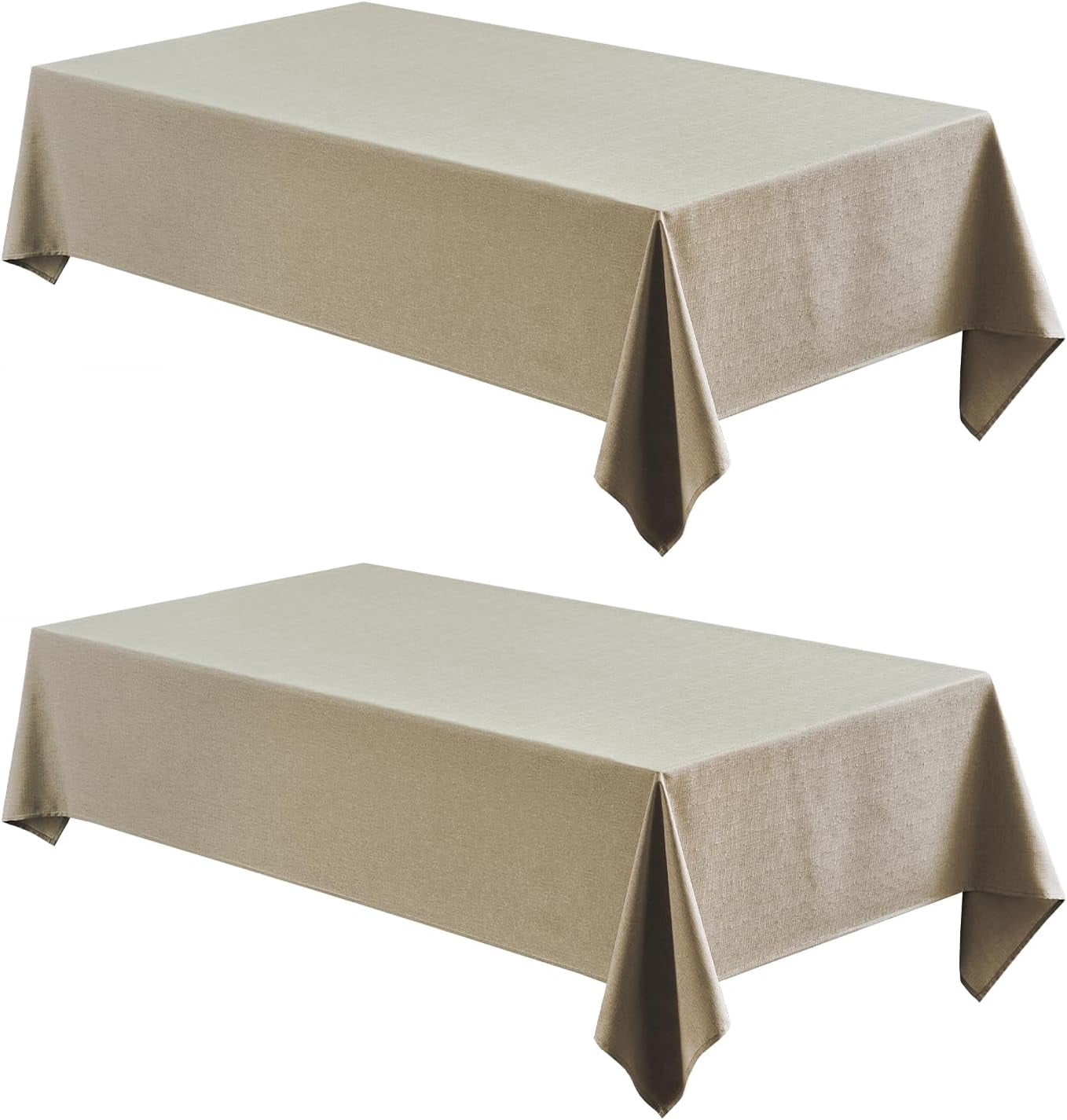 2 Pack Rectangle Tablecloth, 60x84 inch, Water Resistant Wrinkle Free ...