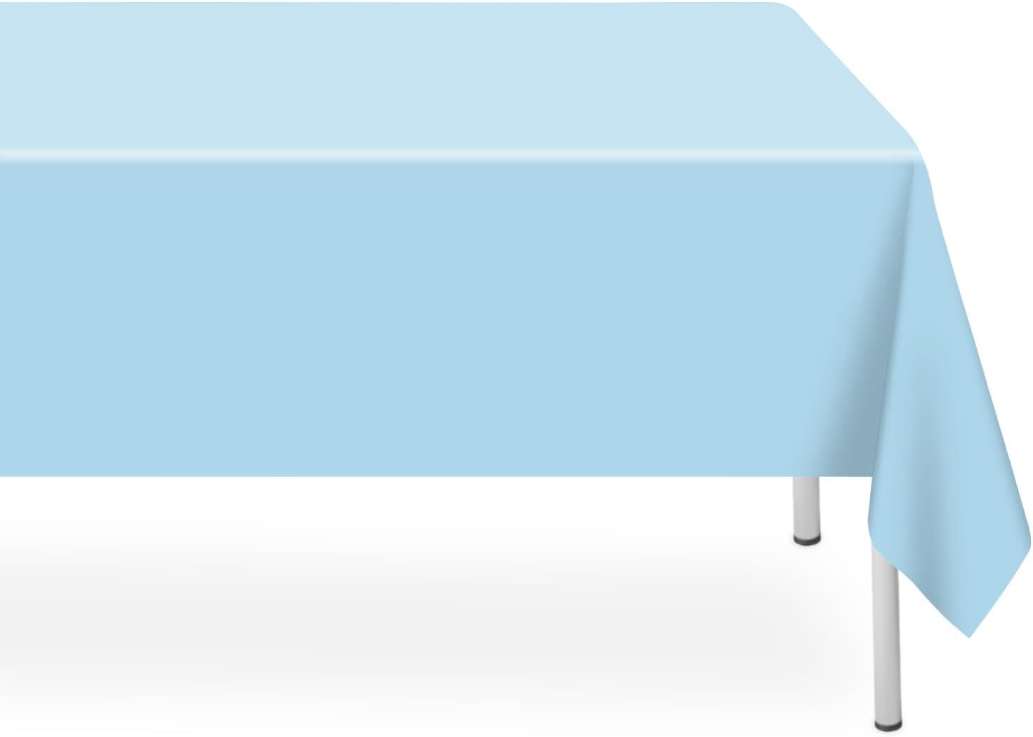 2 Pack Rectangular Disposable Light Blue Tablecloth, Light Blue Plastic ...