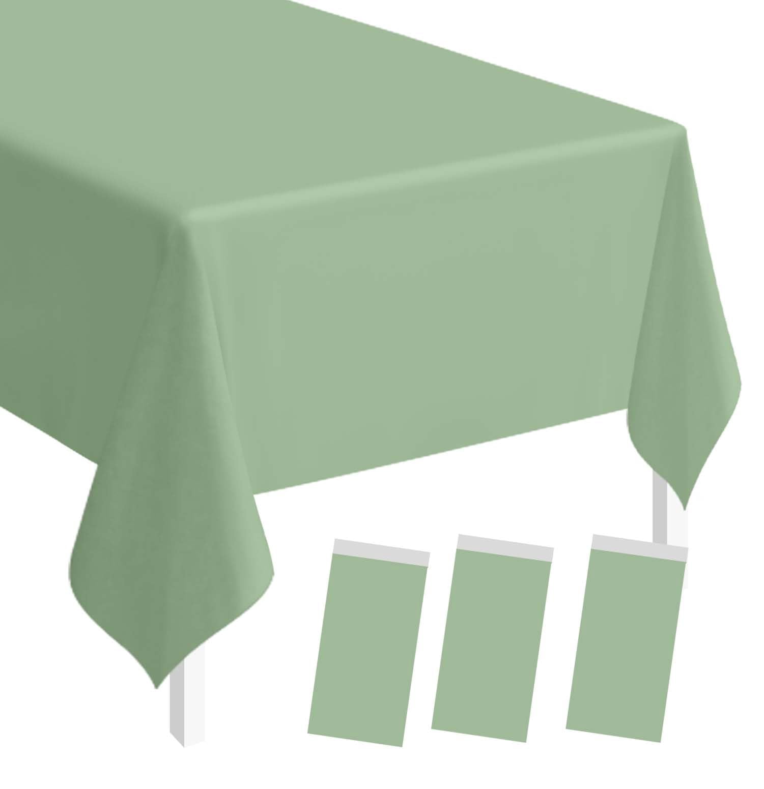 2 Pack Rectangular Gingham Tablecloth 54 x 108 Inches Sage Green and ...