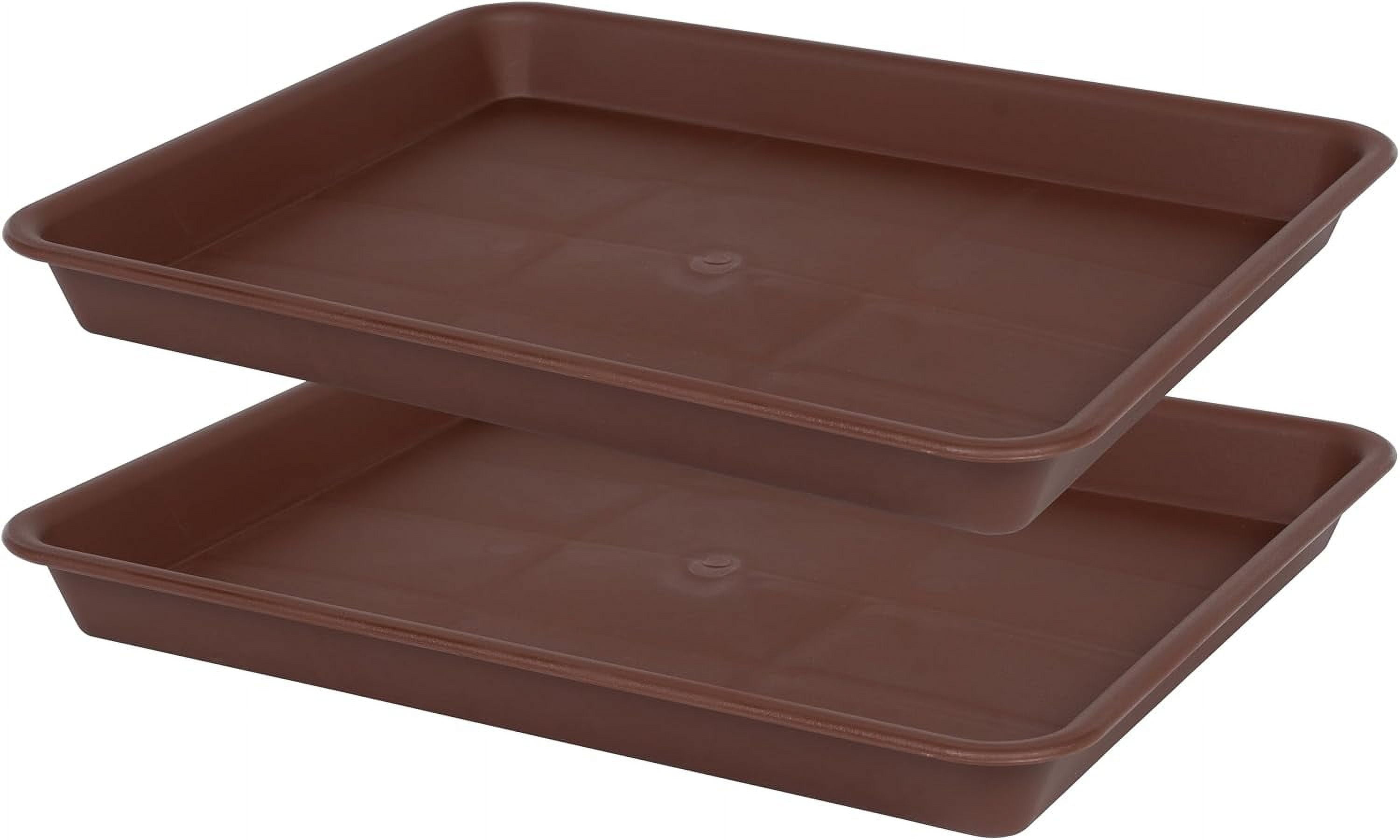 2 Pack Rectangular Plant Saucer, Heavy Sturdy Seed Starting Nursery ...