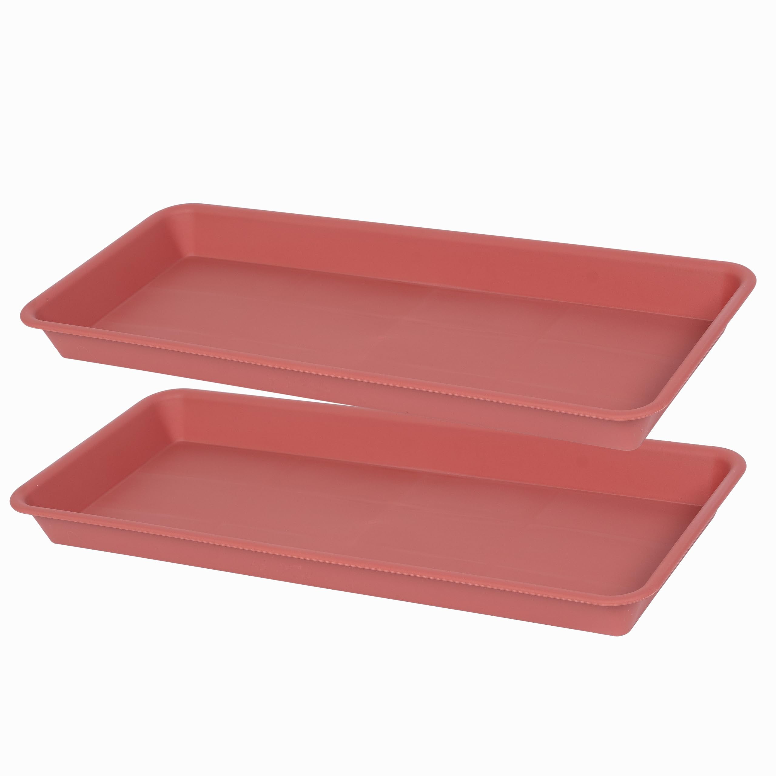 2 Pack Rectangular Plastic Plant Tray Saucers, Durable Water Catch ...