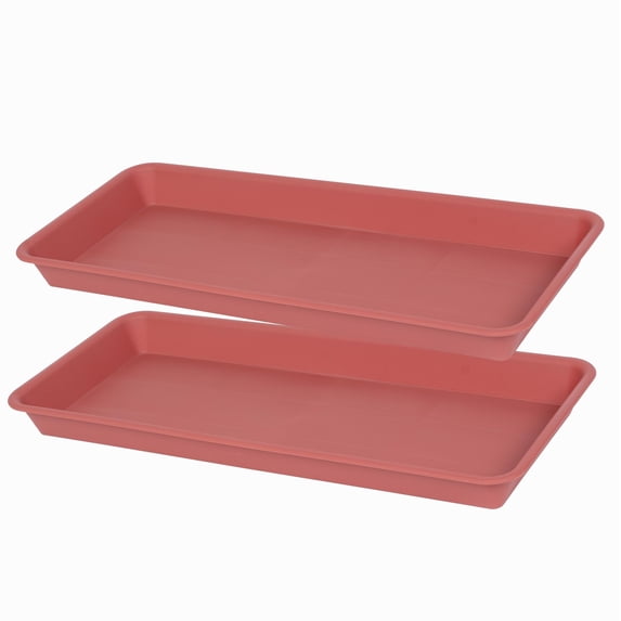 2 Pack Rectangular Plastic Plant Tray Saucers, Durable Water Catch ...