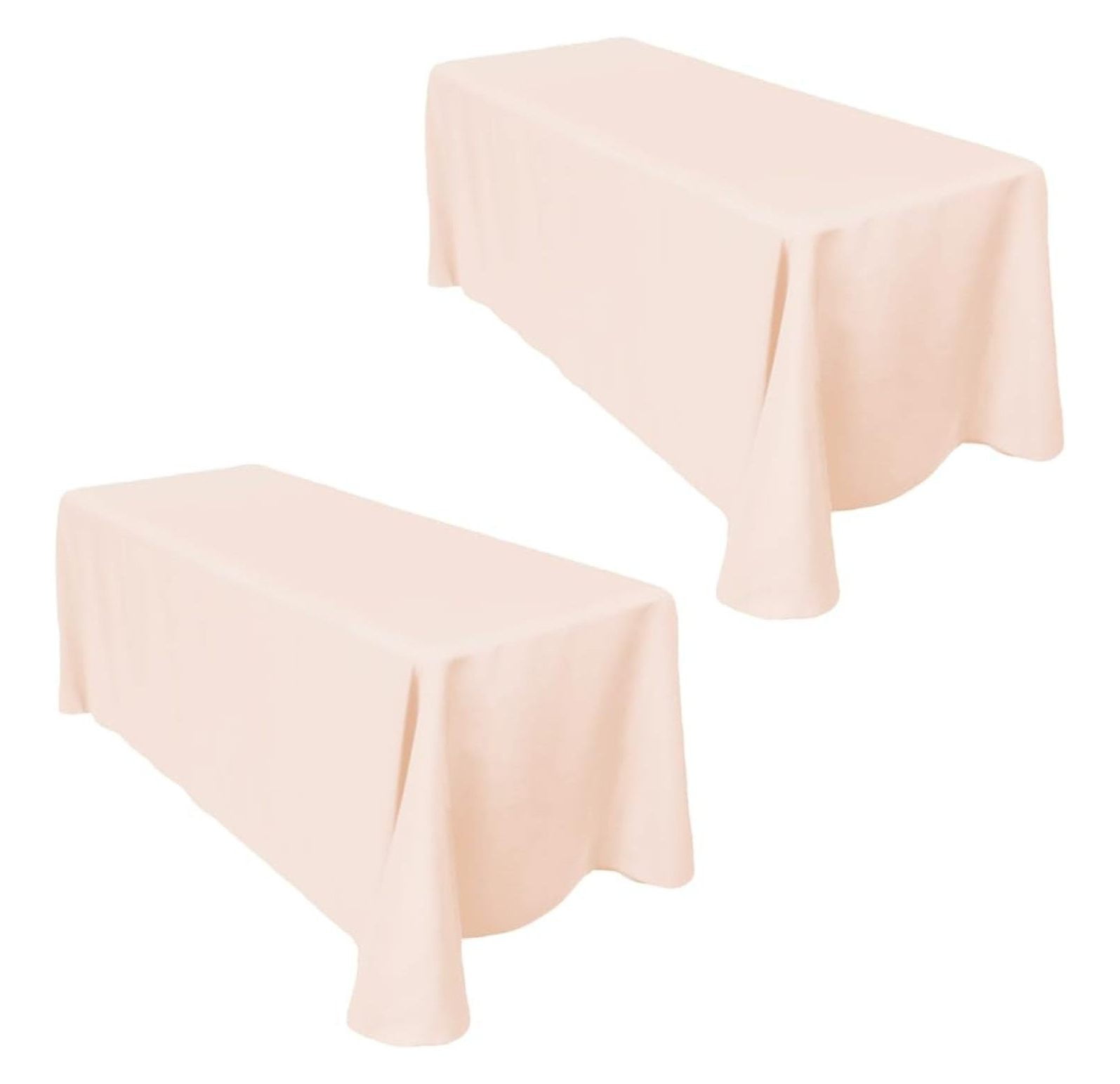 2-Pack Rectangular Tablecloths 90 in x 156 in with Rounded Corners - Peach Table Covers for 8 ft ...