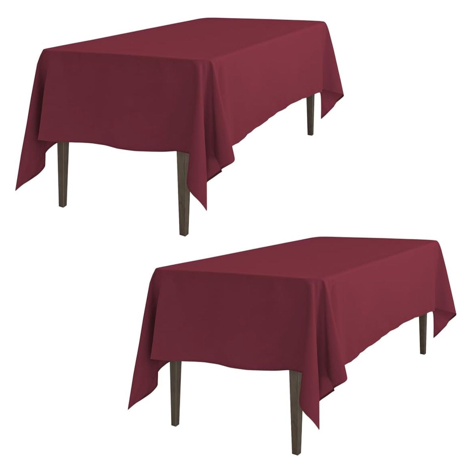 2 Pack Rectangular Tablecloths Burgundy 70 x 120 Inch for 6 or 8 ft ...
