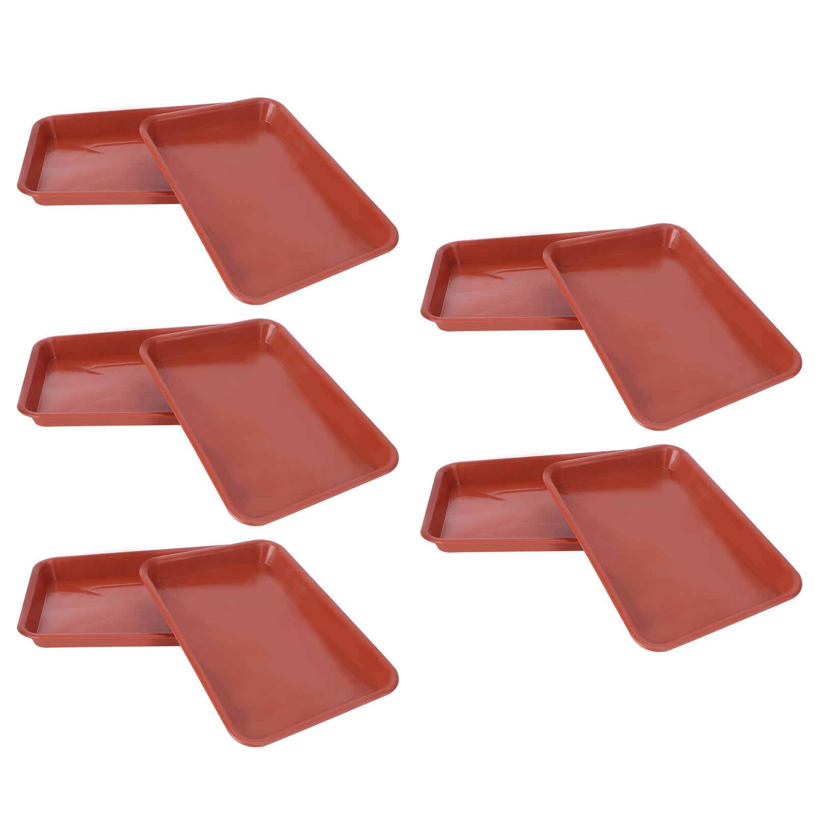 2 Pack Rectangular Tray Potted Plant Trays Dish Flower Plants Red ...