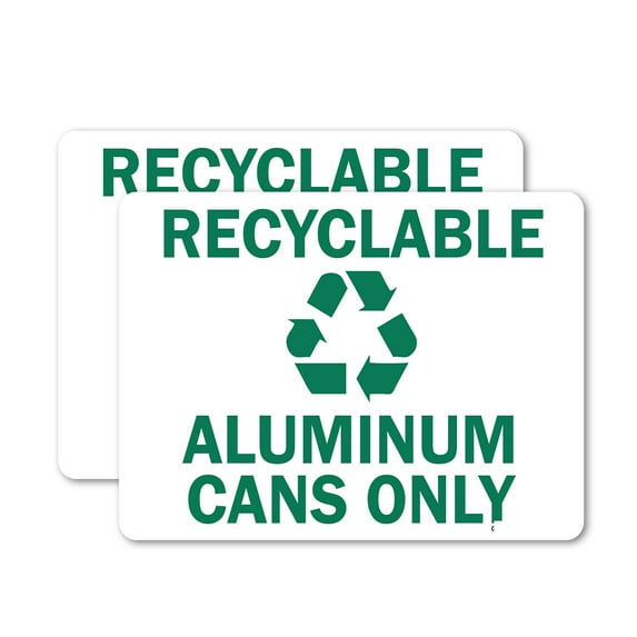 (2 Pack) Recyclable Aluminum Cans Only with Graphic OSHA ANSI Sign ...