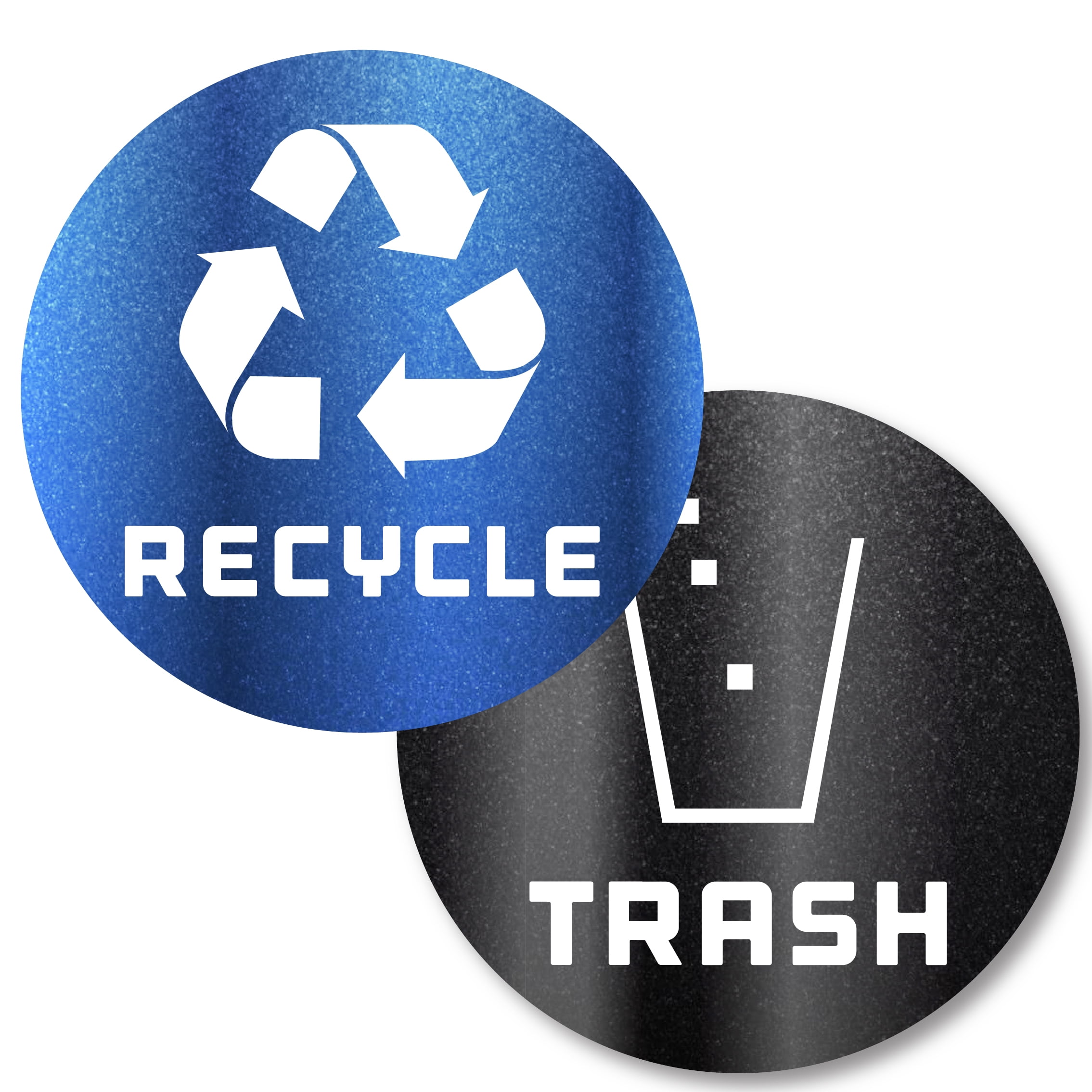2 Pack Recycle Logo and Trash can Sticker to Organize Your Trash - for ...