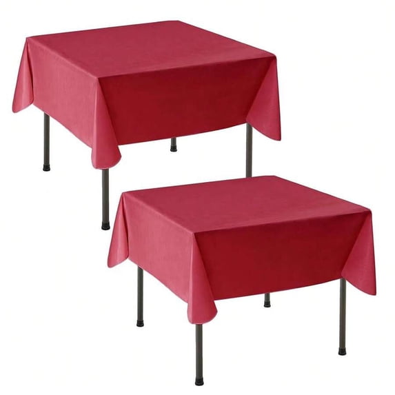 2 Pack Red 54x54 Inch Vinyl Square Tablecloth, Flannel Backed ...