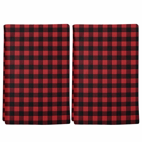 2 Pack Red and Black Buffalo Check Plaid Kitchen Towels Lattice Classic ...