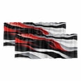 2 Pack Red Black Waves Valance for Window Modern Abstract Art ...