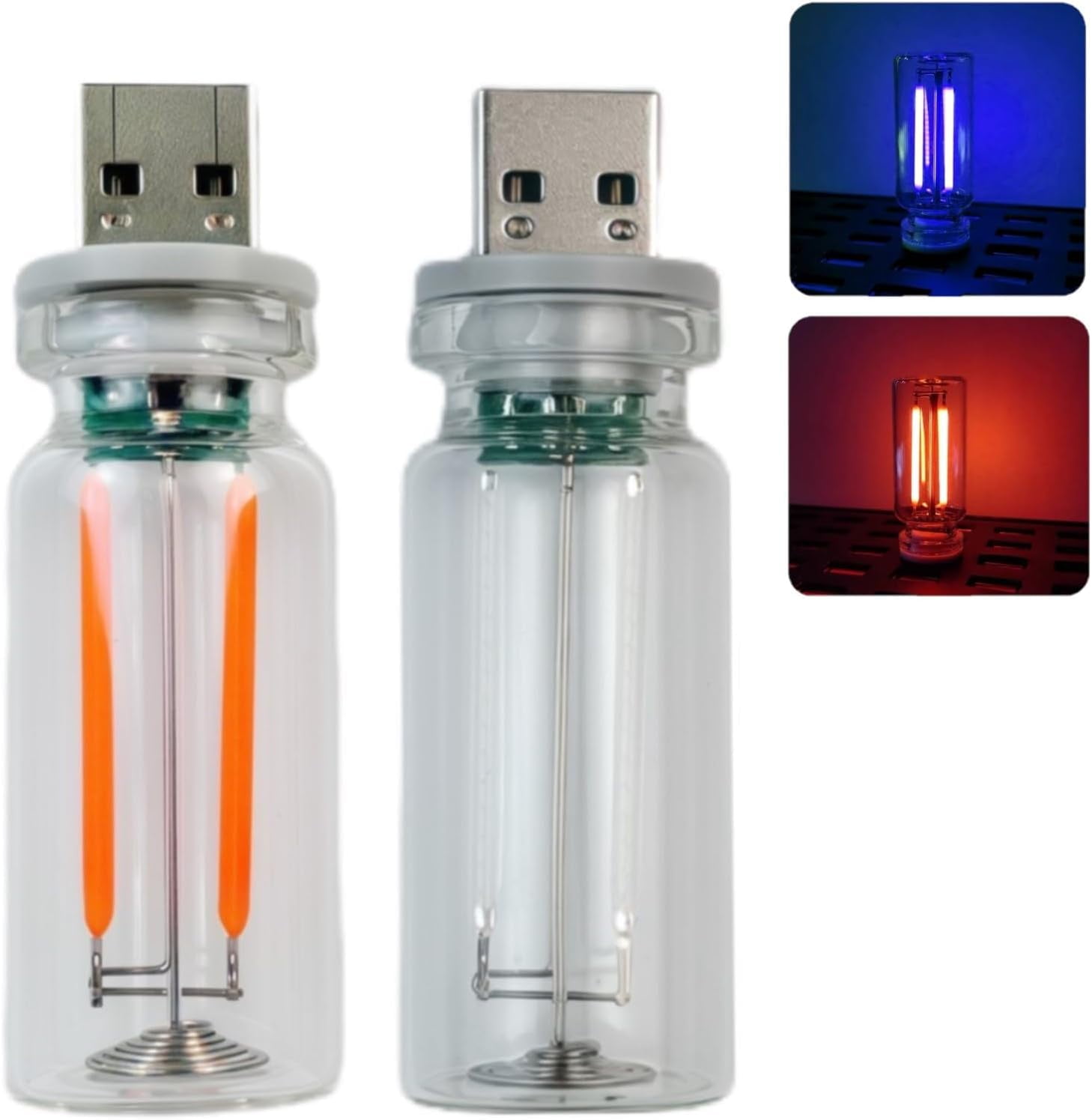 2-Pack Red Blue Dimmable USB Light, Touch Control Led Night Lights, Small Interior Car Lights ...