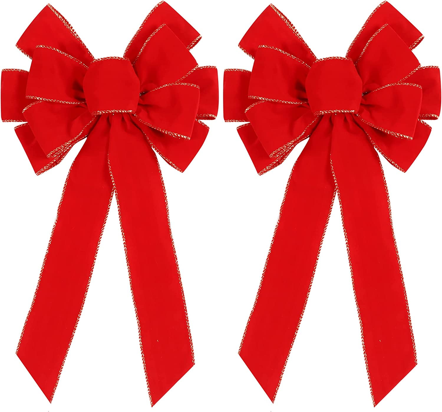 2 Pack Red Christmas Bows Outdoor Decorations,12”x20” Large Christmas ...