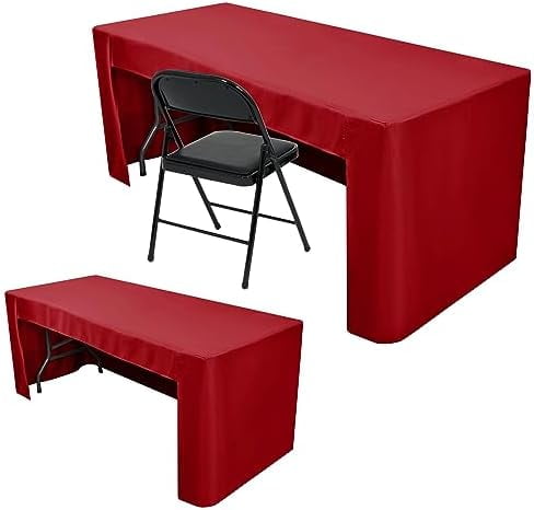 2 Pack Red Fitted Table Cloth for 4ft Tables Christmas Tablecloth Open ...