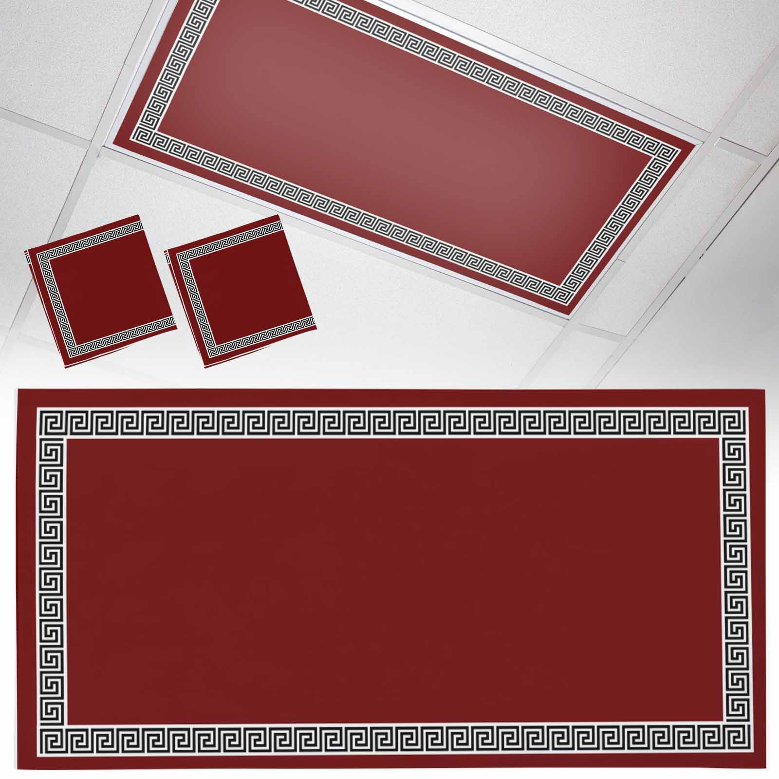 2 Pack Red Fluorescent Light Covers for Ceiling Lights Greek Chinese ...