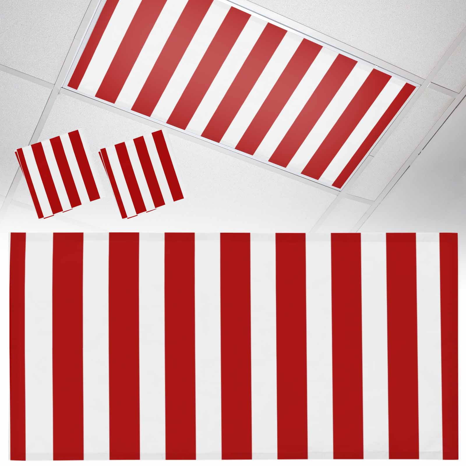 2 Pack Red and Fluorescent Light Covers for Ceiling Lights White ...