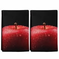 2 Pack Red Fruit Kitchen Towels Real Black Background Decorative Dish ...