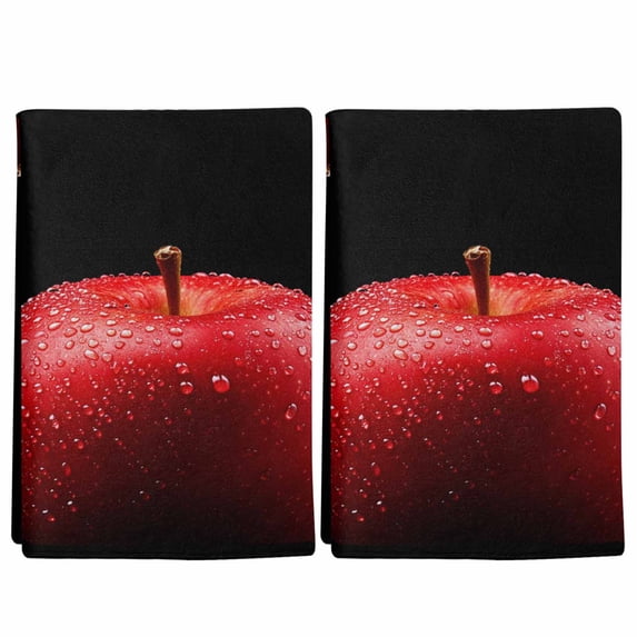 2 Pack Red Fruit Kitchen Towels Real Black Background Decorative Dish ...