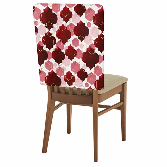2 Pack Red Moroccan Chair Back Covers Abstract Gradient Gold Red ...