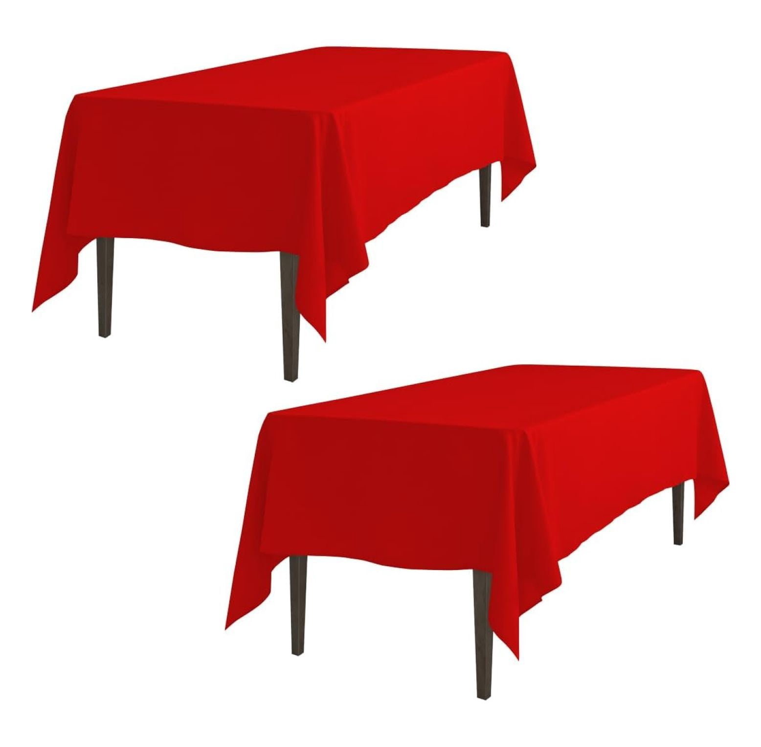 2 Pack Red Rectangular Tablecloths 60 x 126 Inch for 8 ft Rectangle ...