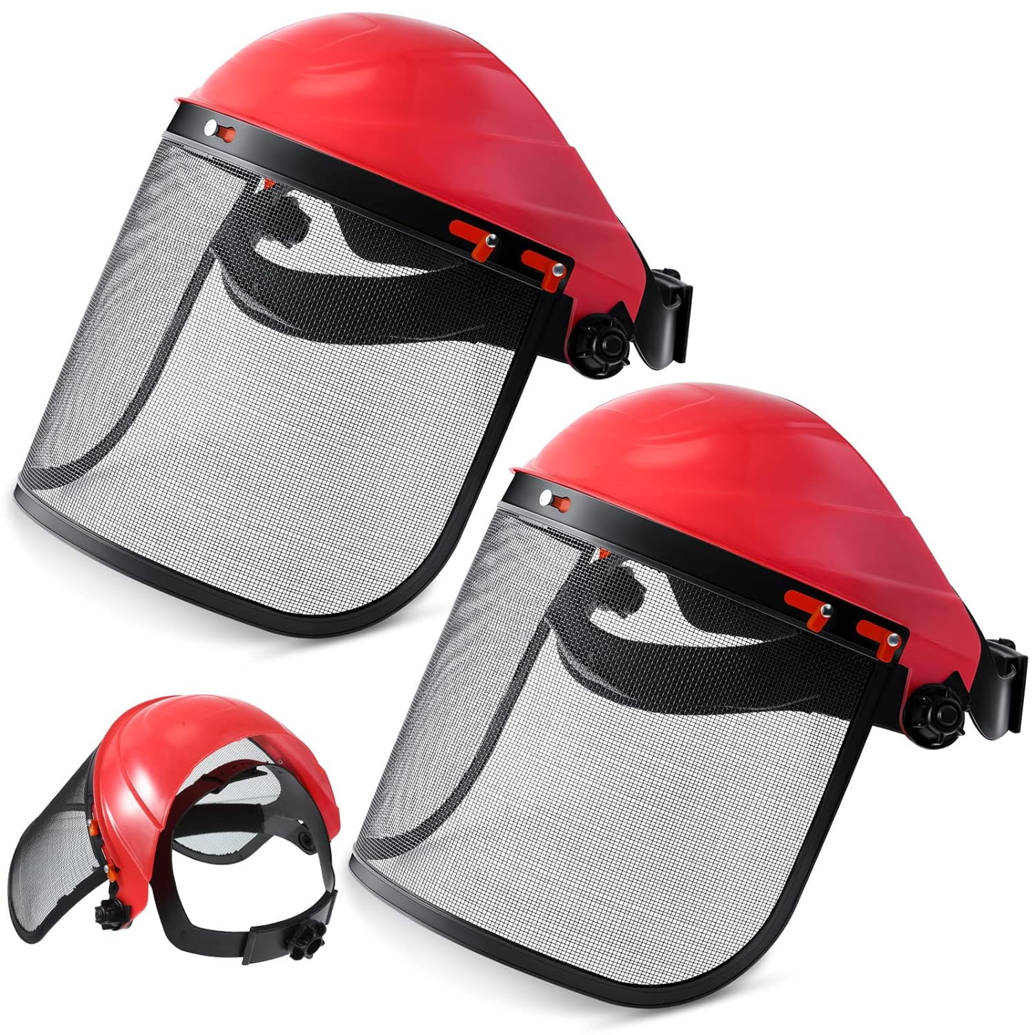 2 Pack Red Safety Mask with Mesh Face Shield for Grinding Safety Mask ...
