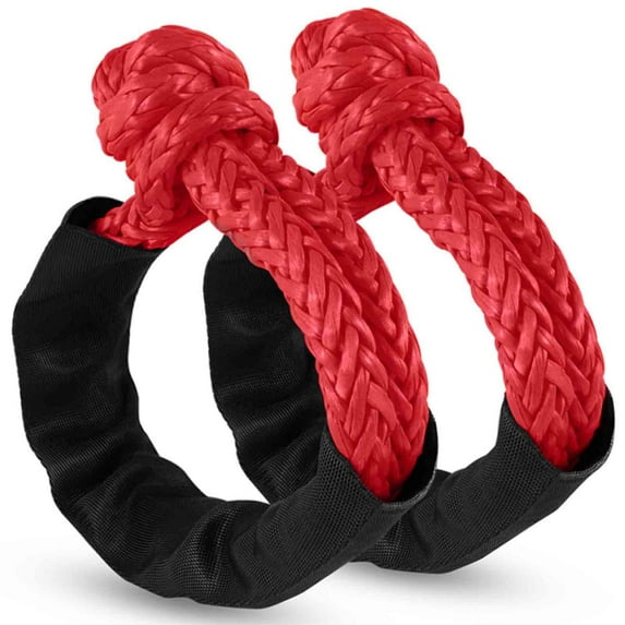 2 Pack Red Soft Shackle Breaking Strength with Protective Sleeve for ...