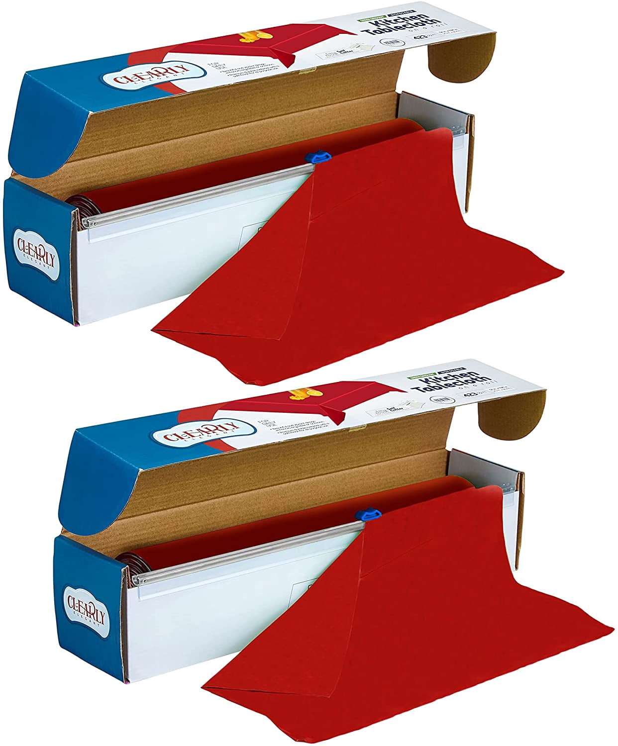 2 Pack - Red Solid Print Rolls 52 Inch x 100 Picnic/Party Plastic ...