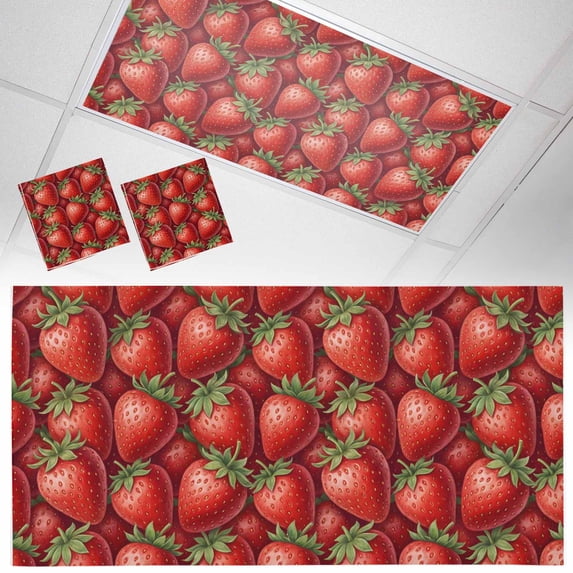 2 Pack Red Strawberry Fluorescent Light Covers for Ceiling Lights ...