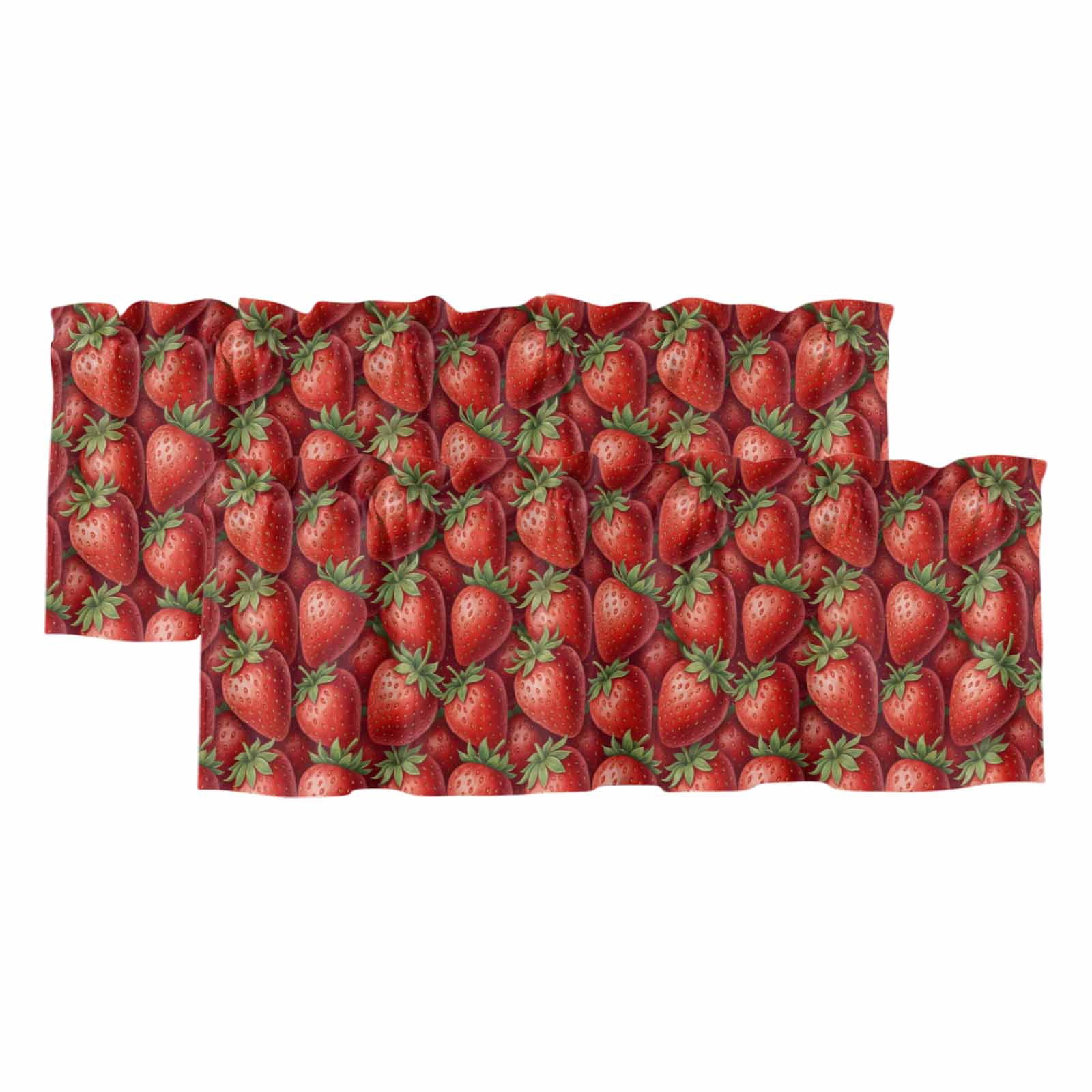 2 Pack Red Strawberry Valance for Window Modern Ruby Red Berry Fruit ...