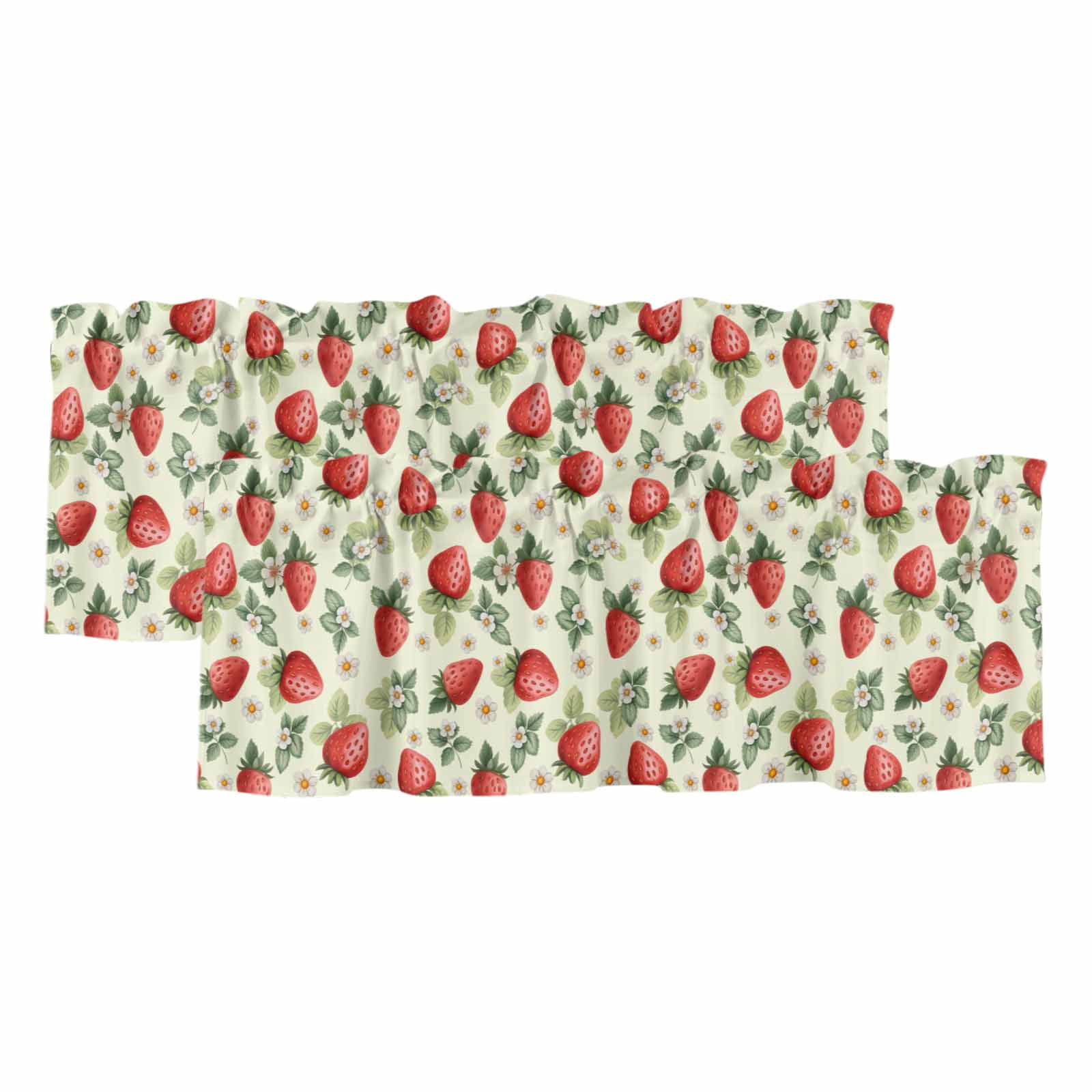 2 Pack Red Strawberry Valances for Windows Bedroom Living Room Window ...