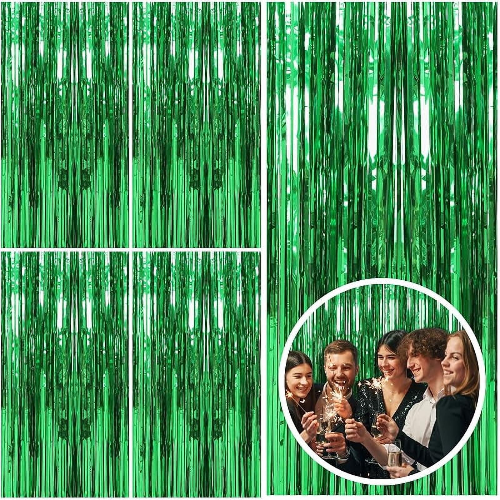 2 Pack Red Streamers Party Backdrop Christmas Decorations Foil Fringe ...