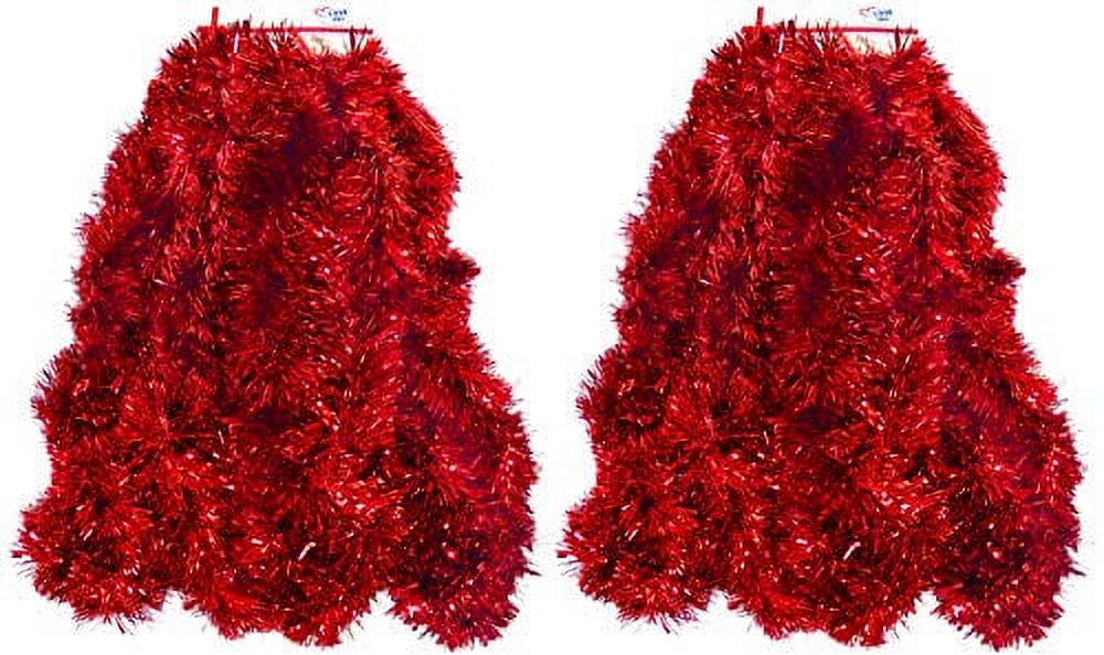Love It! 2 Pack Extra Thick Red Tinsel Garland 50 Ft Total for ...